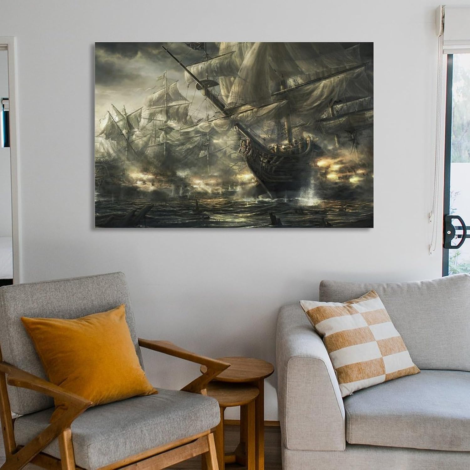 THAELY Pósteres de arte naval de batalla naval, famoso barco de batalla ...