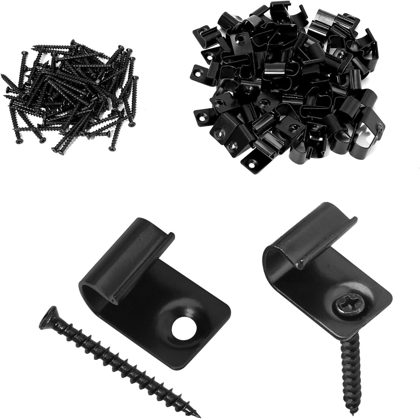 Black Deck Clips Universal Decking Clips with Decking Screws 304 ...