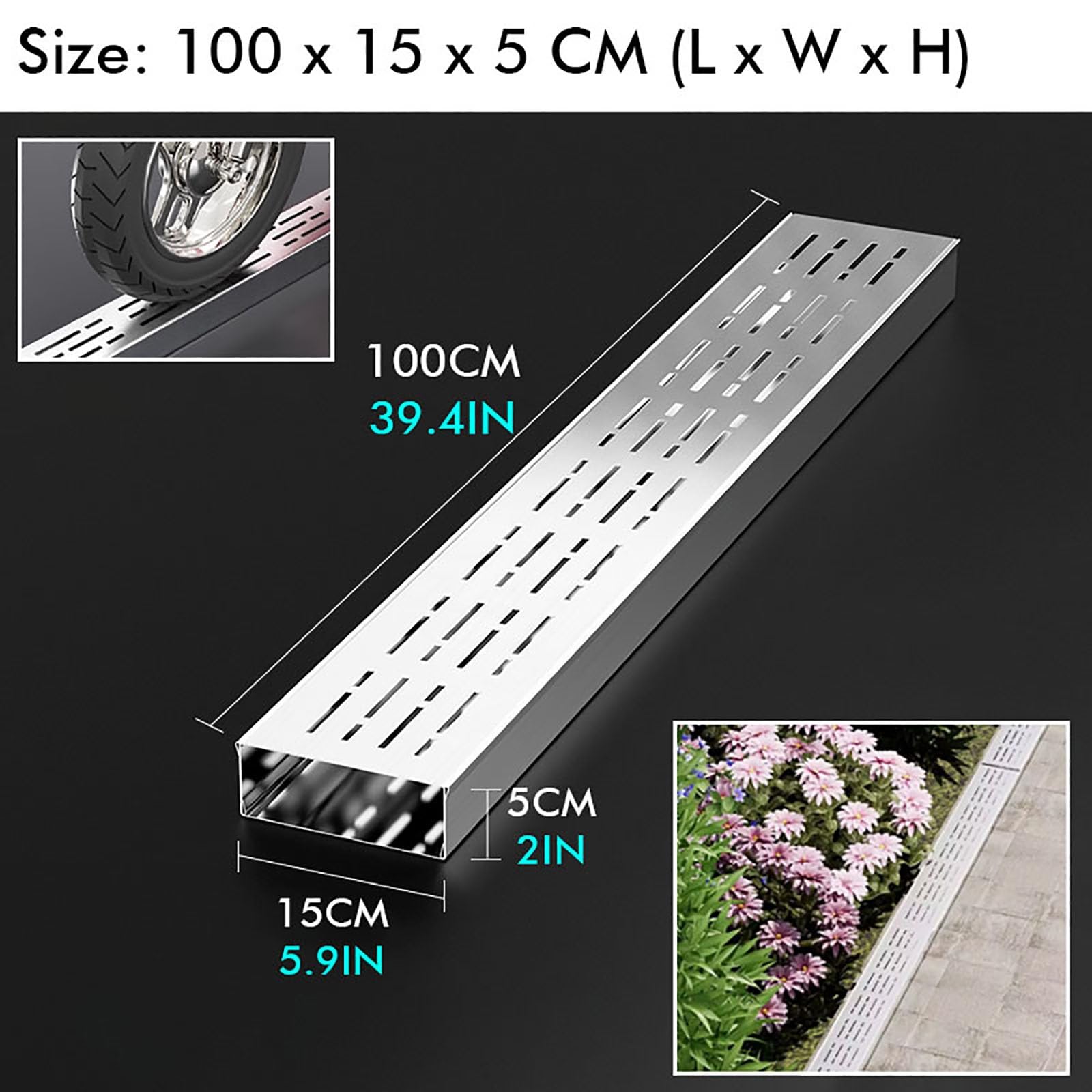 Deck Slab Floor Drains Channel Drain With Grate, Trench Drains For