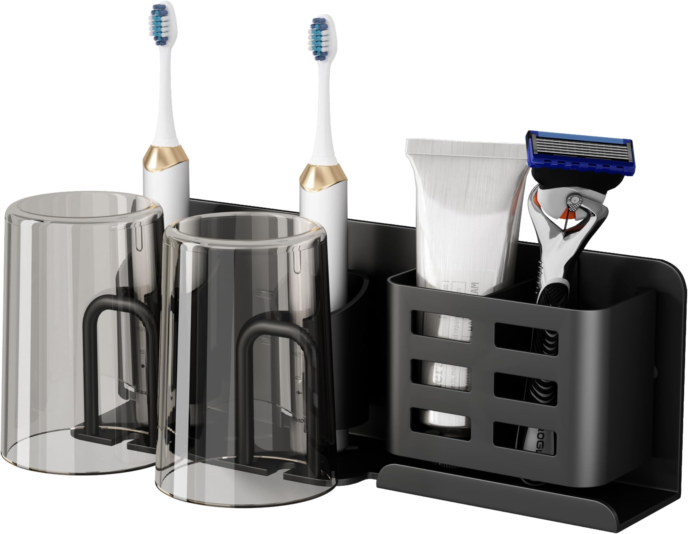 Amazon.com: XVL Wall-Mounted Toothbrush Holder Double Holder, Brushed ...