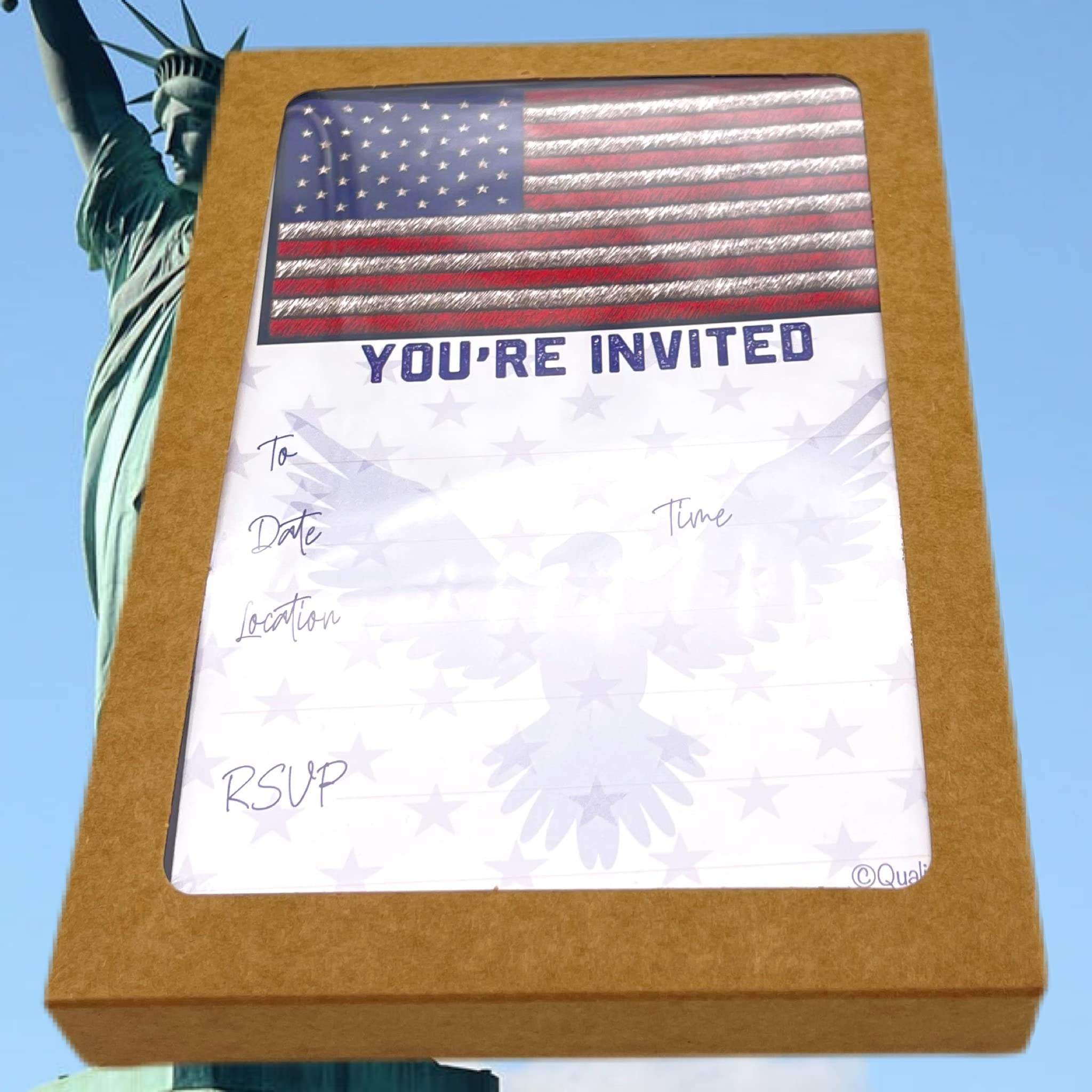 American Flag Invitations
