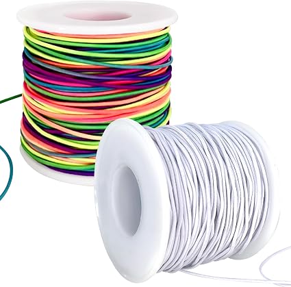 Amazon.com: Stretchy Bracelet String, 2 Rolls 1mm Sturdy Elastic String ...