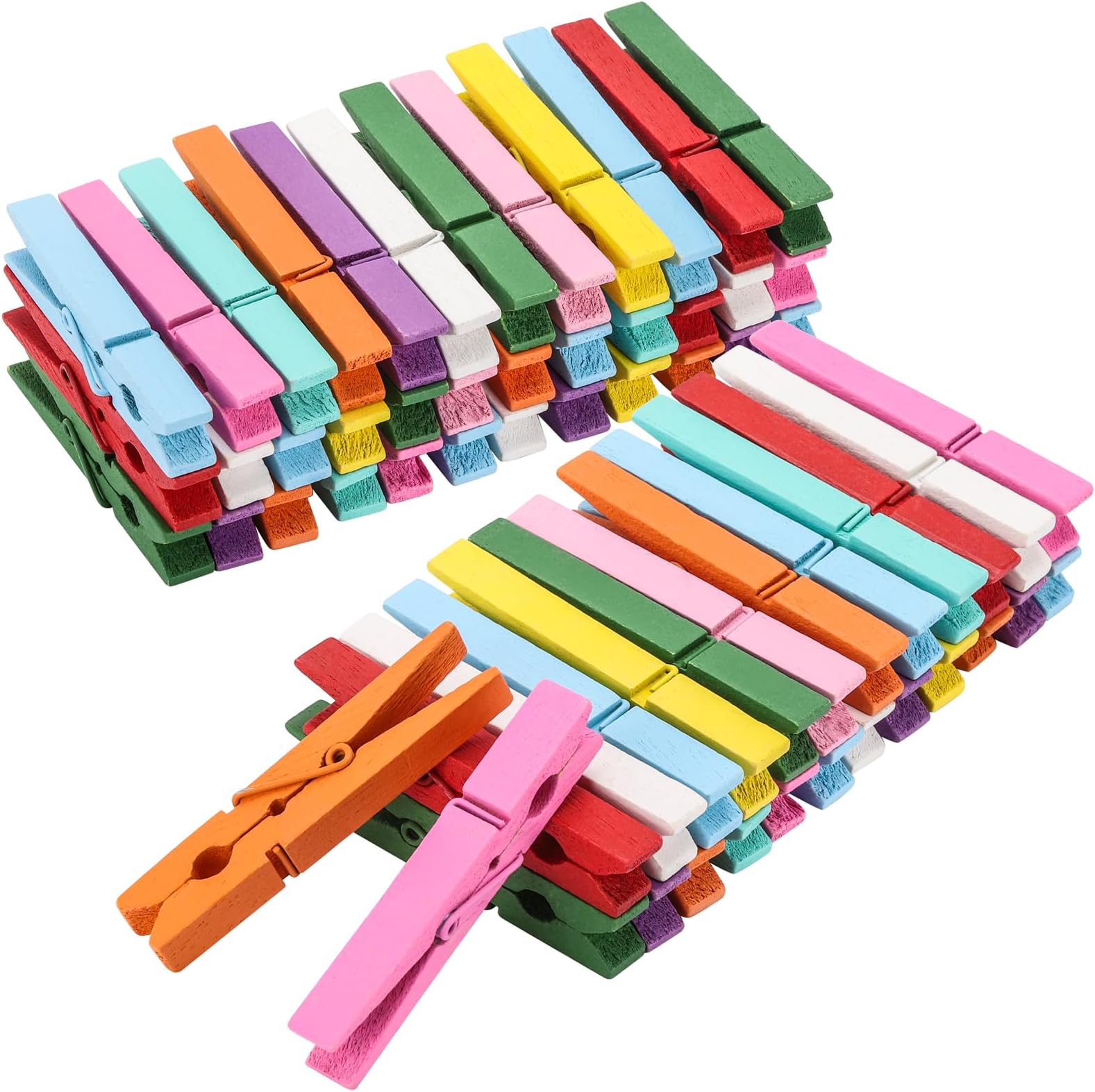 Amazon.com: 80pcs Colored Clothes Pins Wooden Clothespins 3 inch Heavy ...