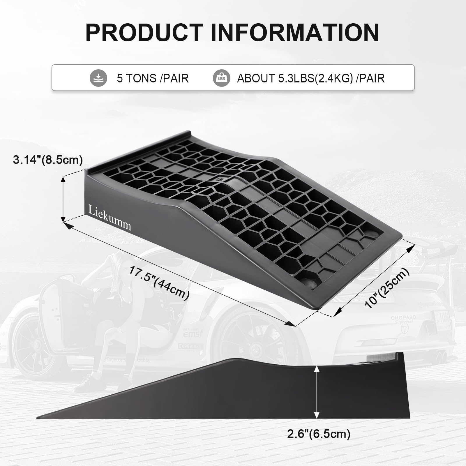 Snapklik.com : Car Ramps,Car Ramp For Oil Changes,Lift Height 2.6" H ...