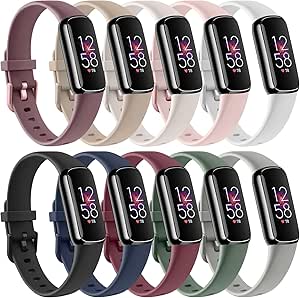 Amazon.com: 10 Pack Bands for Fitbit Luxe Bands Women Men, Soft ...