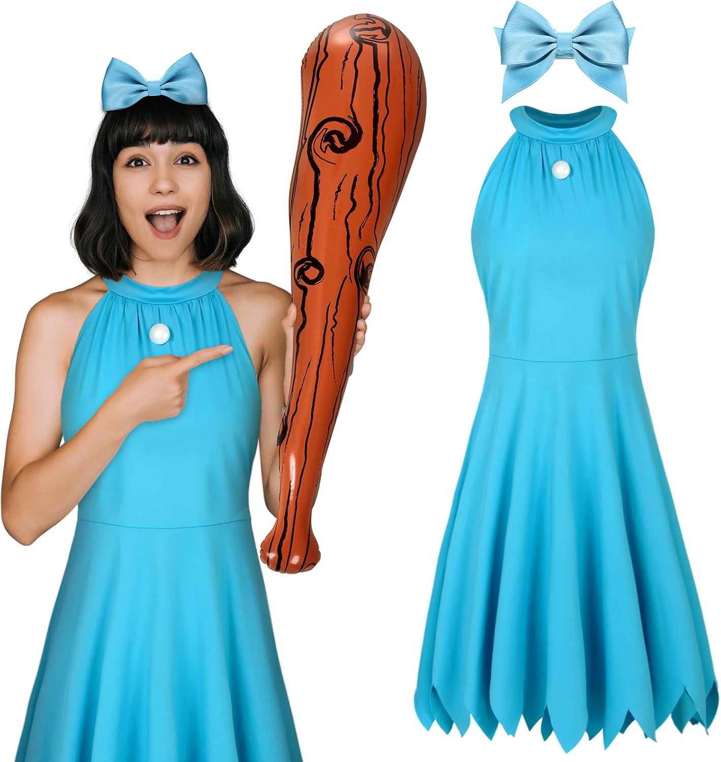 Amazon.com: 3 Pcs Halloween Cavewoman Costume Accessories Dress ...