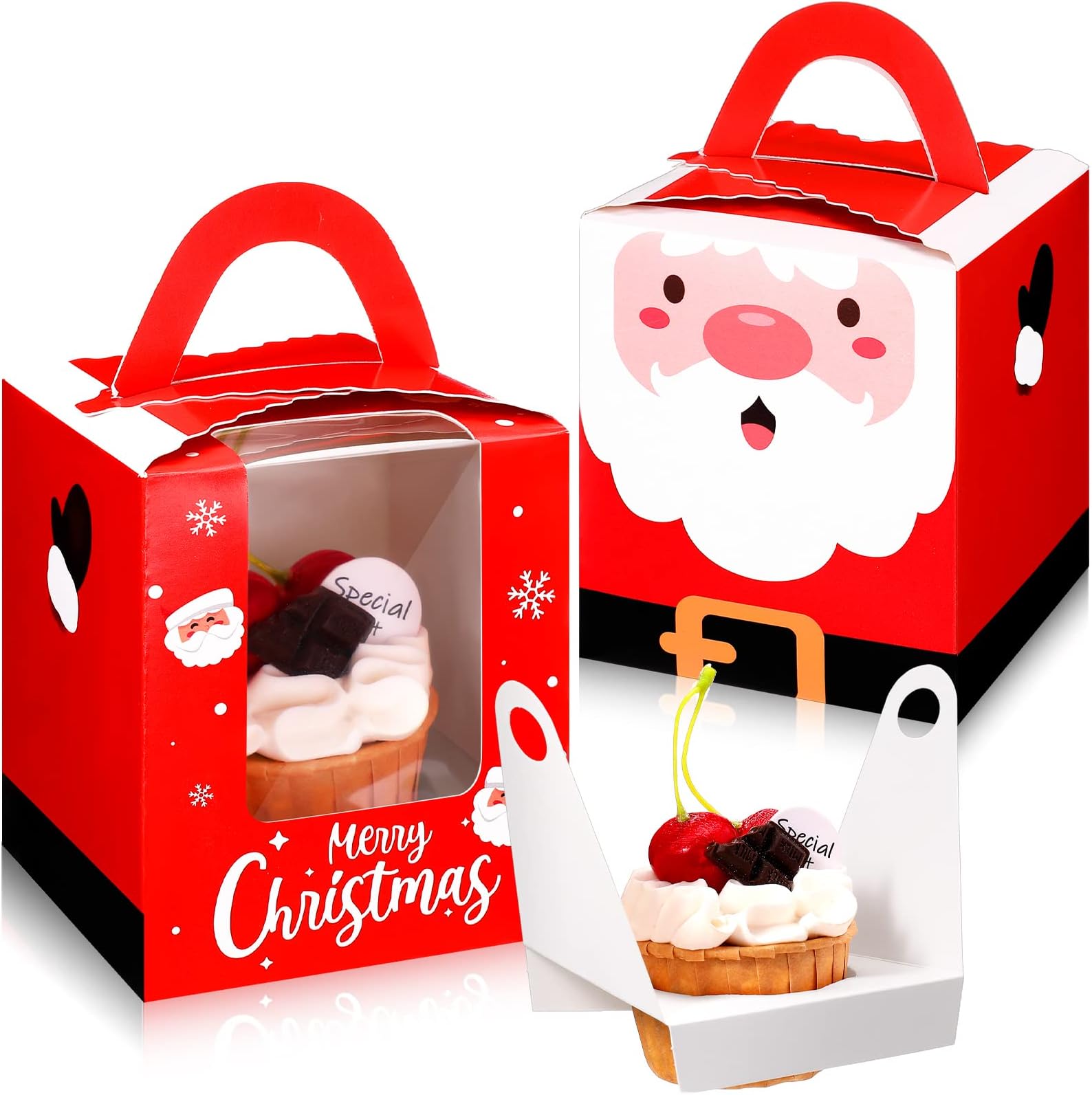 Amazon.com: Qeeenar 100 Pcs Christmas Individual Cupcake Boxes 3.94 ...
