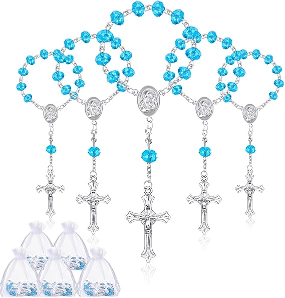 Amazon.com: 30 Pieces Baptism Rosary Catholic Mini Rosaries Baptism ...