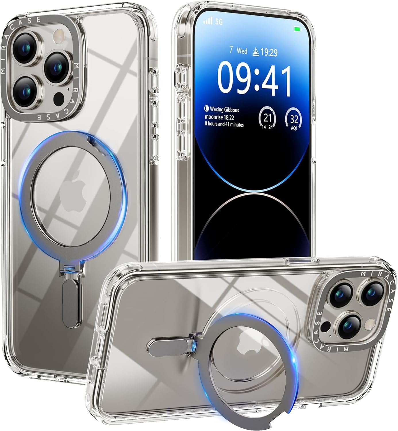 Amazon.com: Miracase Designed for iPhone 15 Pro Case with Built-in Kickstand [Compatible with ...