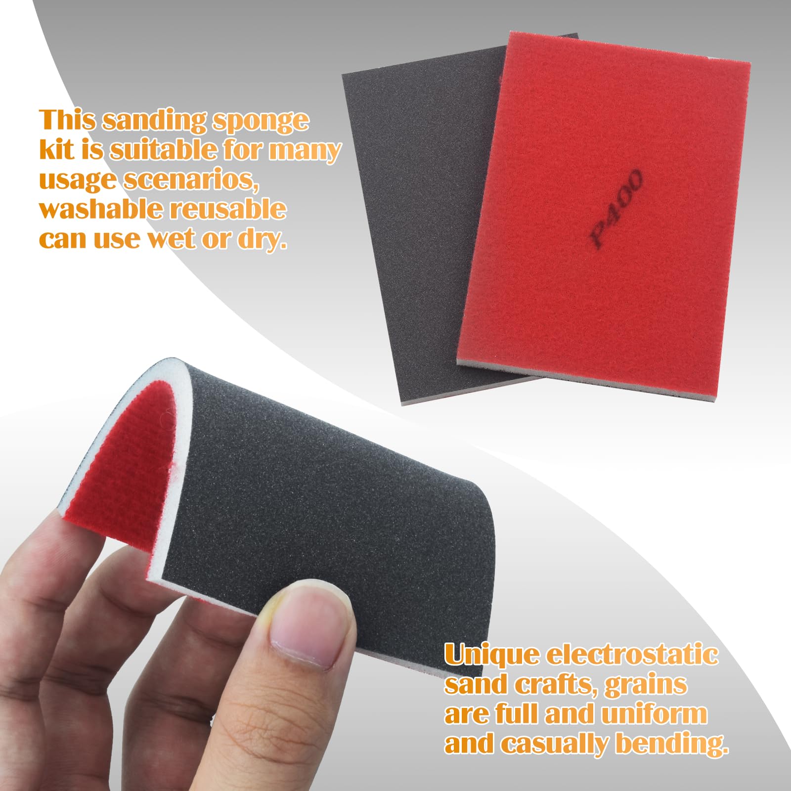 Fine Grit Sanding Sponge 20-Pack 400 Grit Sanding Sponges - 3x4" Wet ...