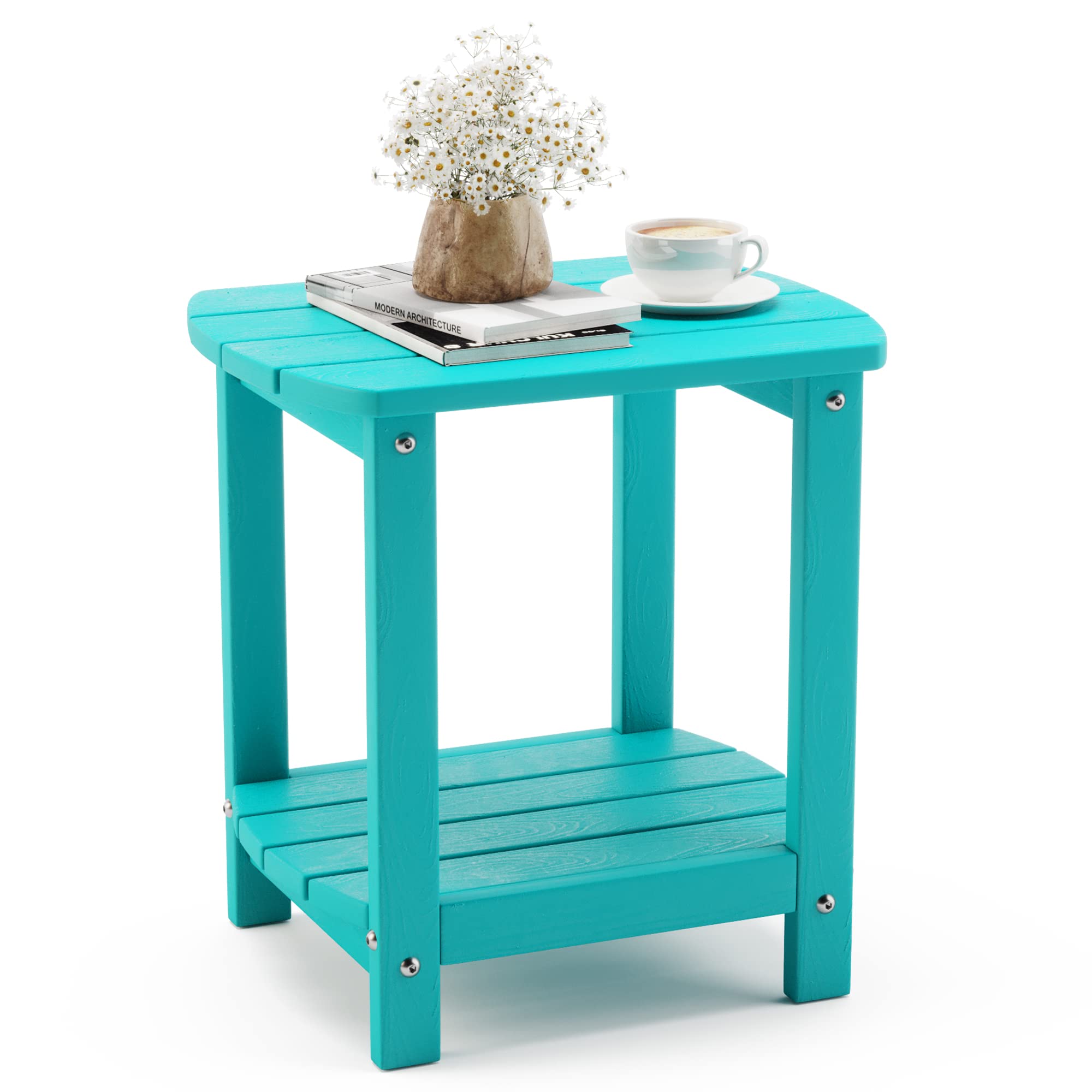 Snapklik.com : Adirondack Outdoor Side Tables, Aruba Blue HDPS Patio ...