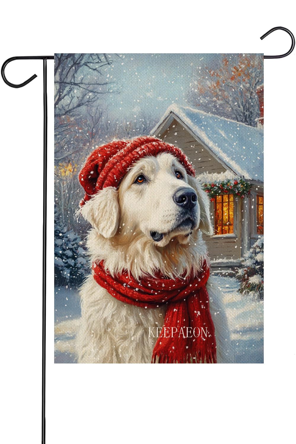 Amazon.com : KEEPAEON Winter Great Pyrenees Garden Flag 12x18 Vertical ...