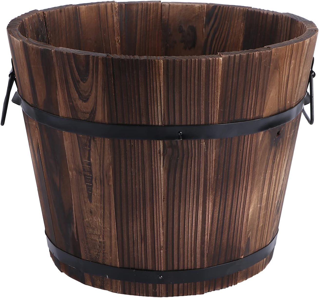 Amazon.com : Master Garden Products Reclaimed Used Wine Barrel Planter ...