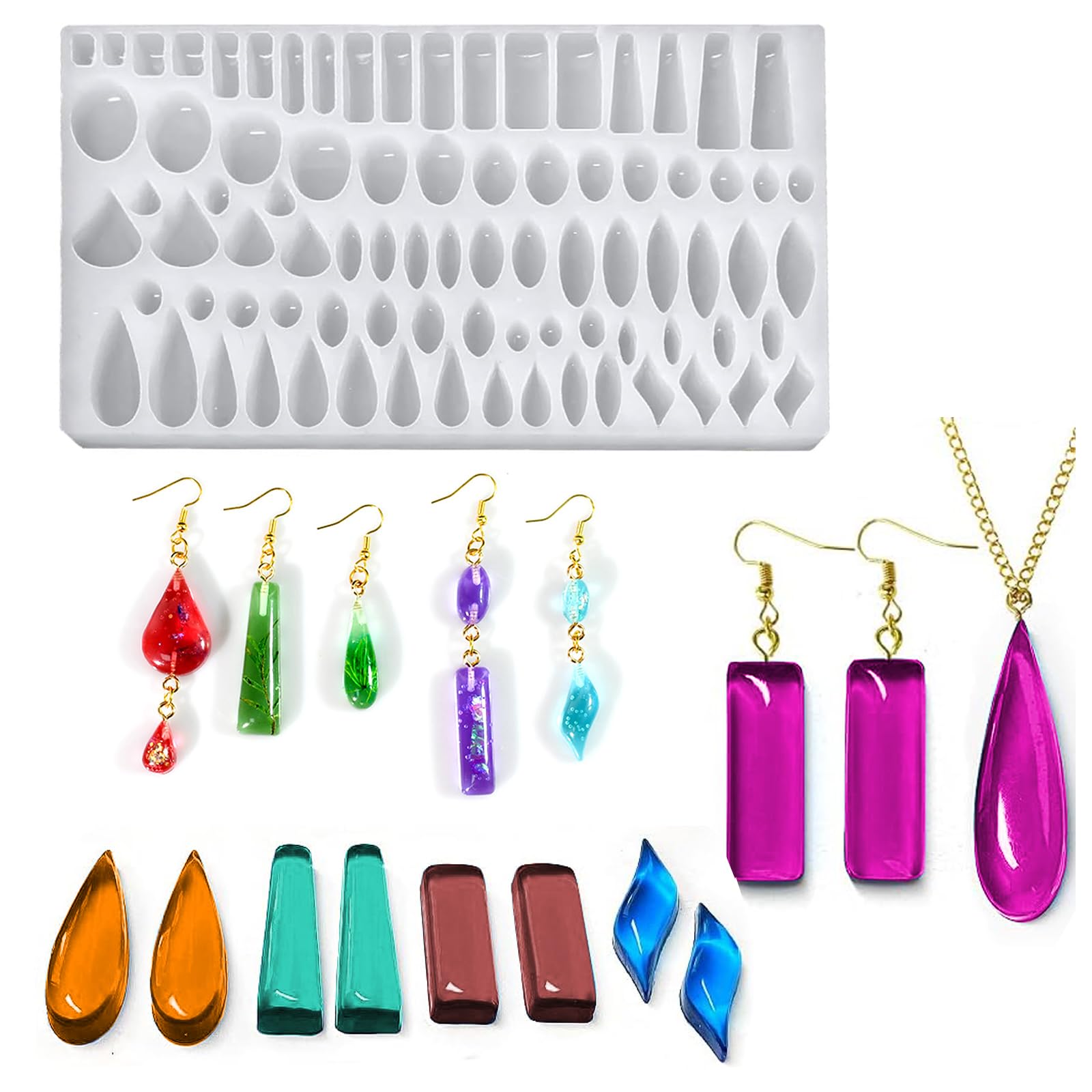 41 Pairs Silicone Stud Earrings Mold, Resin Earring Jewelry Silicone ...