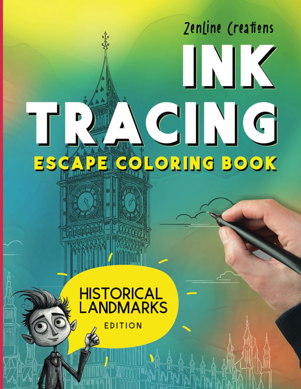 Amazon.com: Ink Tracing Escape Coloring Book, Follow the White Lines To ...