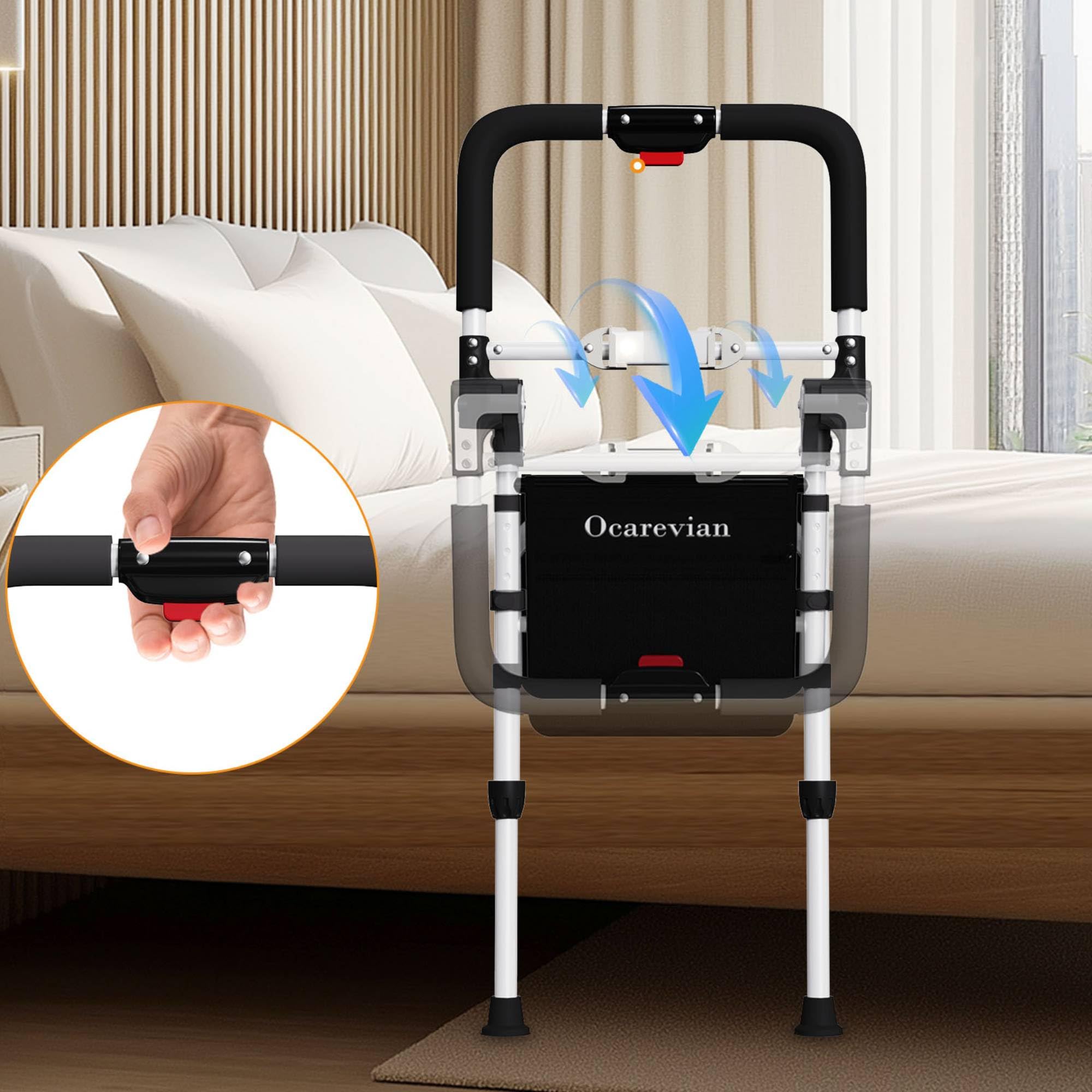 Ocarevain Bed Rails for Elderly Adults Safety, Foldable Bed Assist ...
