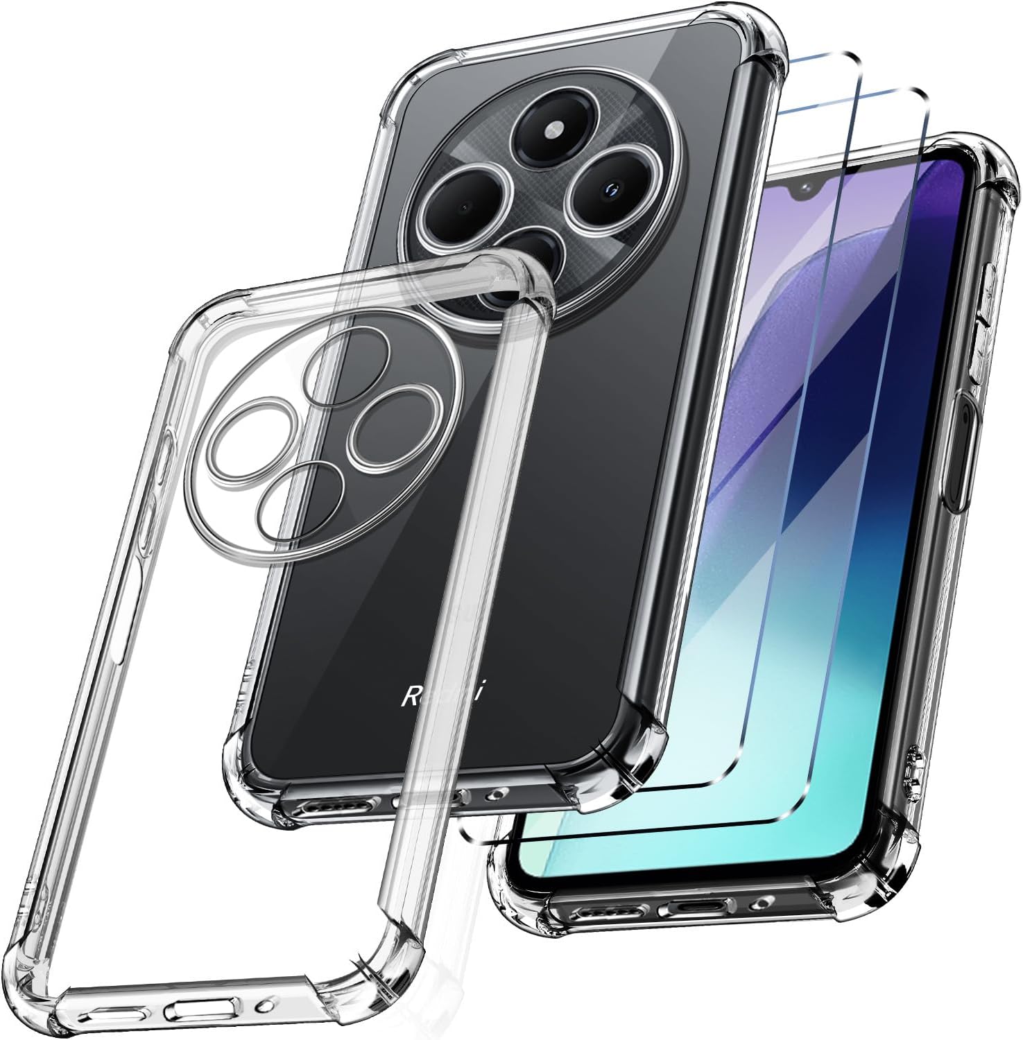 New&Teck Case for Xiaomi Redmi 14C + 2 Tempered Glass Screen Protector ...