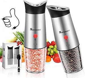 Amazon.com: Electric Salt and Pepper Grinder Set: For Gravity Automatic ...