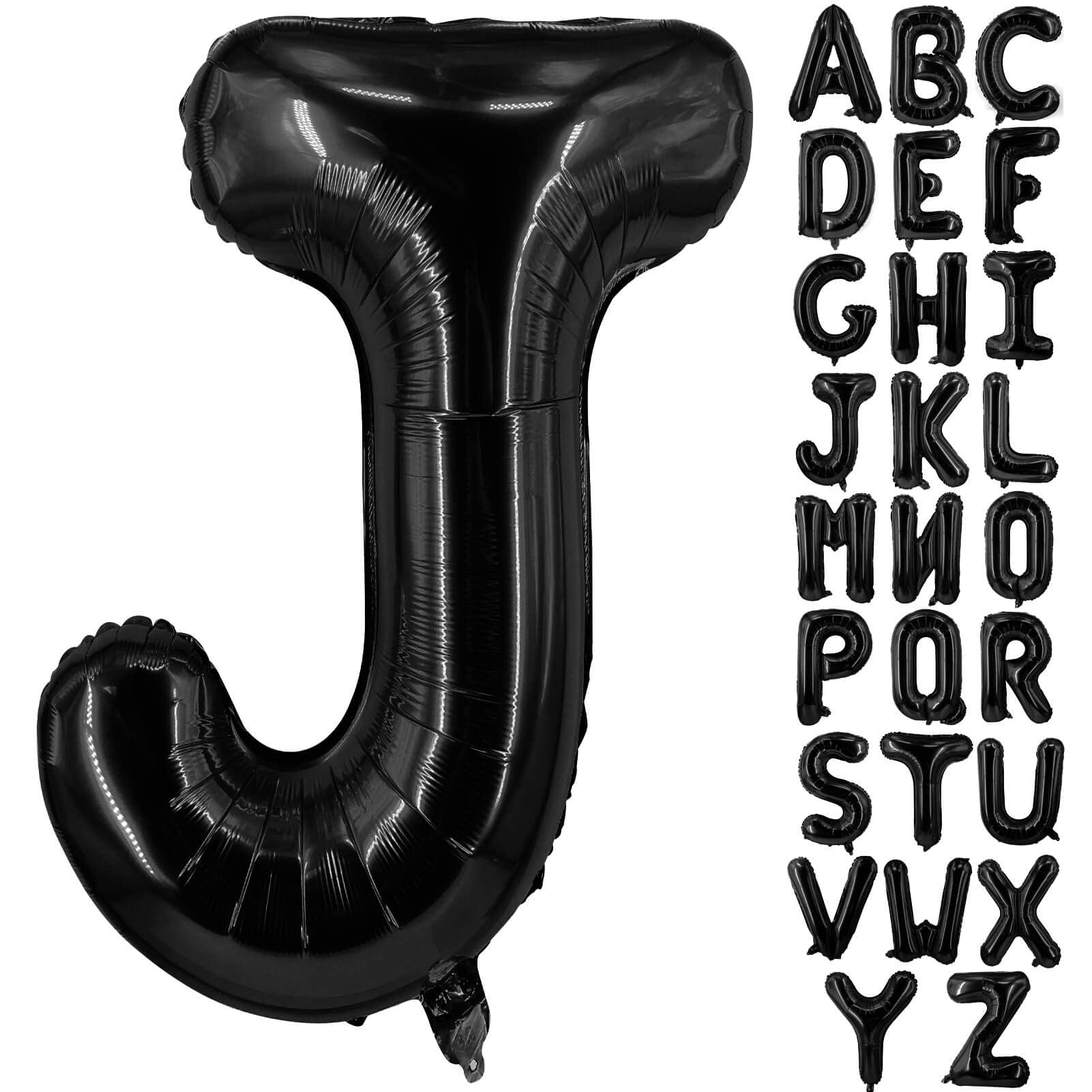 Snapklik.com : 40 Inch Large Black Letter J Balloons Big Size Jumbo ...