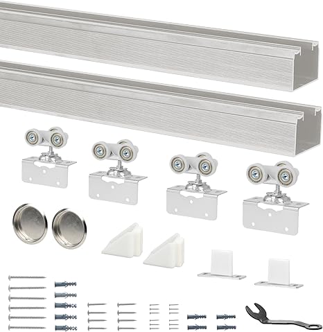 Amazon.com: DIYHD 60" Ceiling Mount Bypass Pocket Door Sliding Hardware ...