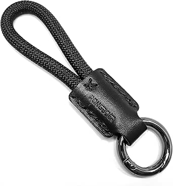 Amazon.com: RONGBOER Handmade Cowhide Leather Short Keychain,Car Key ...