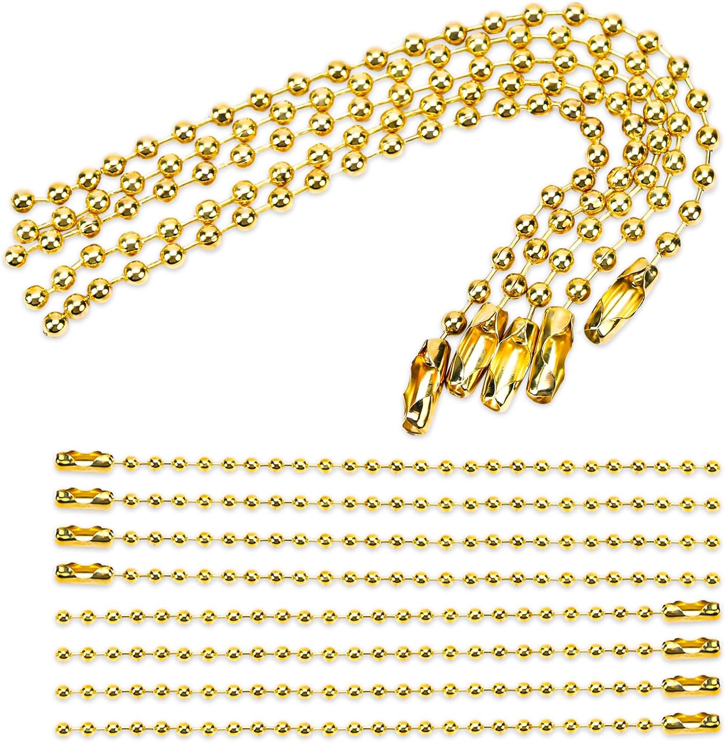 Amazon.com: 100 Pcs Ball Beads Chain Gold Bead Chain 4 inch Metal Clasp ...