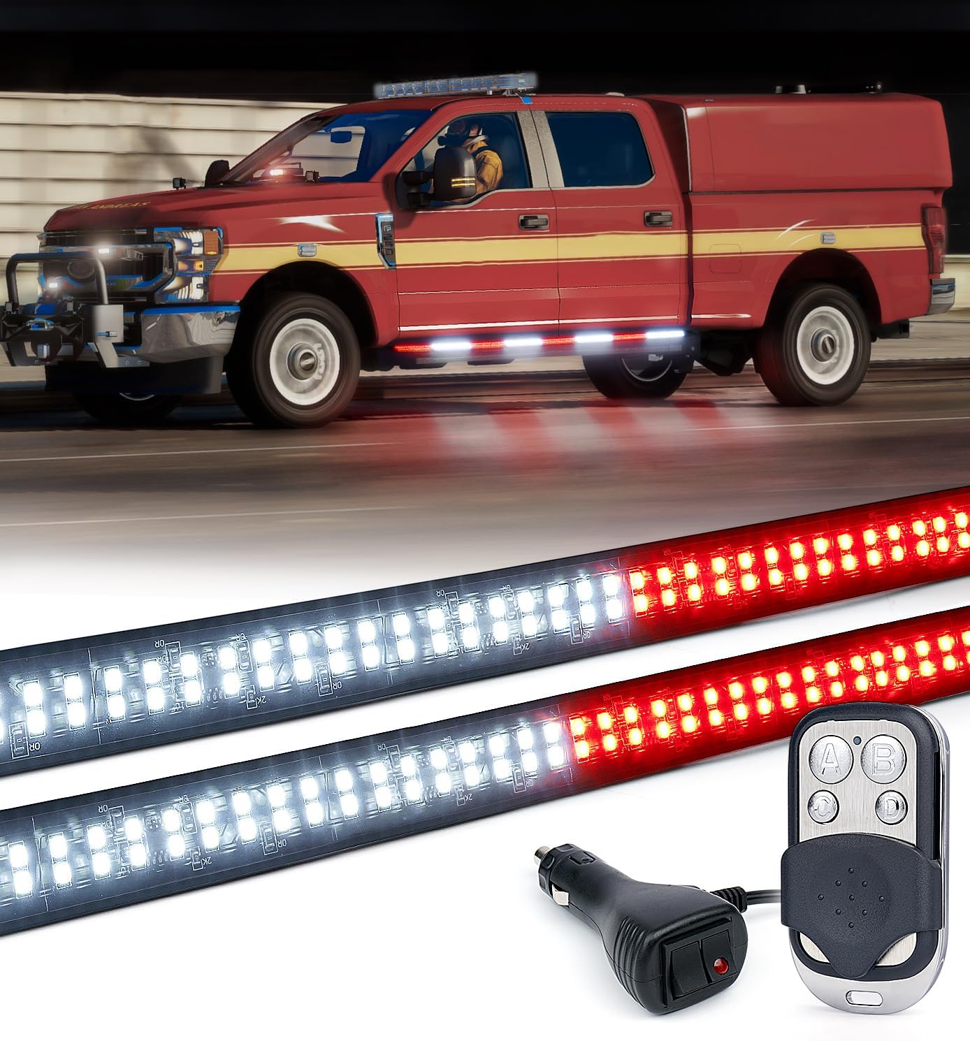 Amazon.com: LUMENIX 2PCS 70 Inch Emergency Strobe Lights Strip LED ...