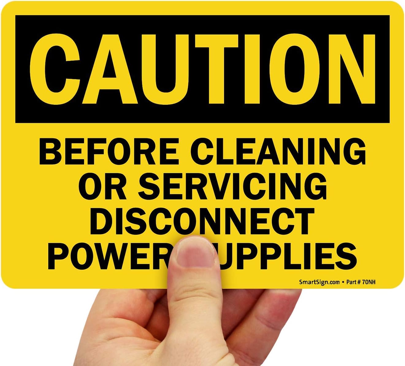 Amazon.com: SmartSign 5 x 7 inch "Caution - Before Cleaning Or ...