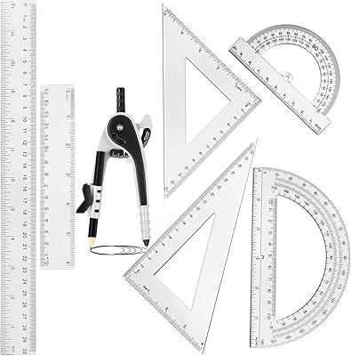 Zonon 1 Set Plastic Geometry Math Set 7 Pcs Includes Australia | Ubuy