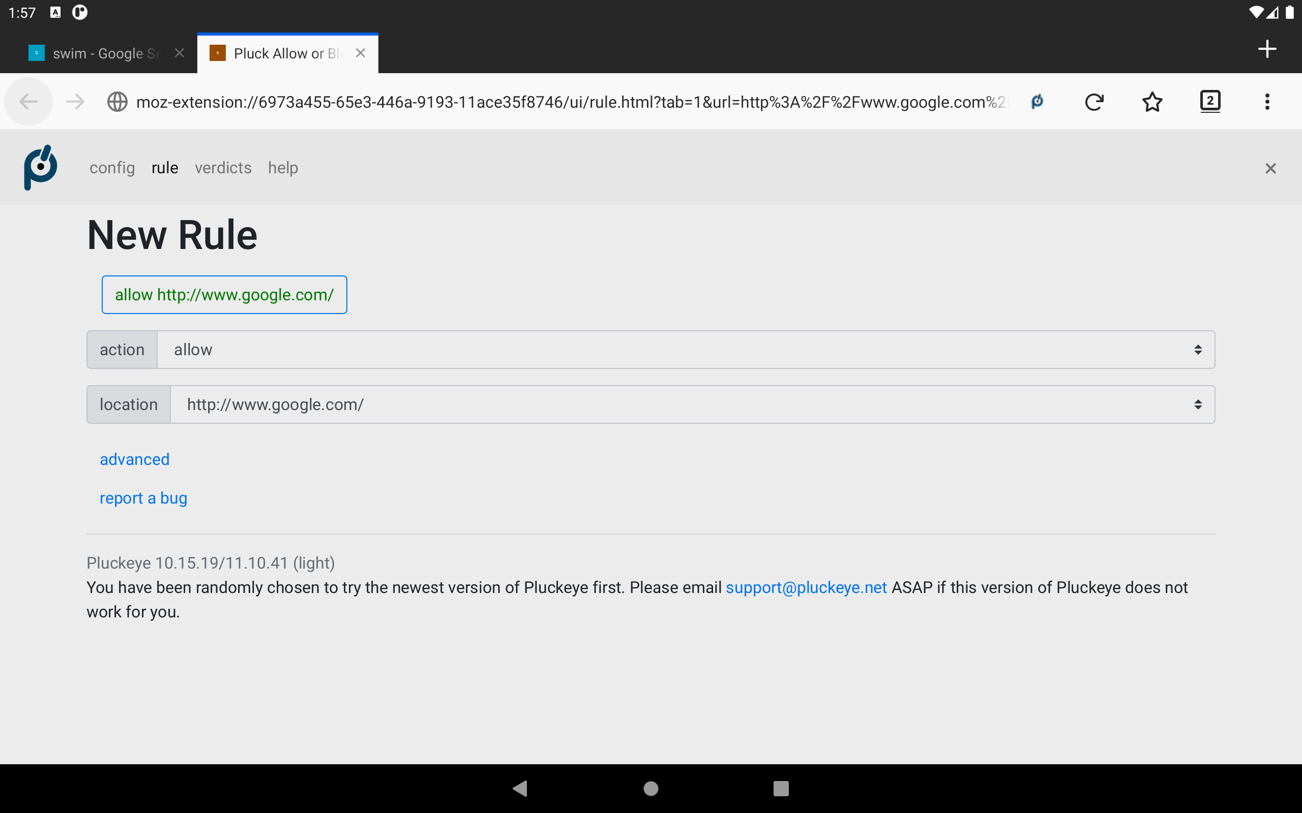 Aplicación Pluckeye en Amazon Appstore
