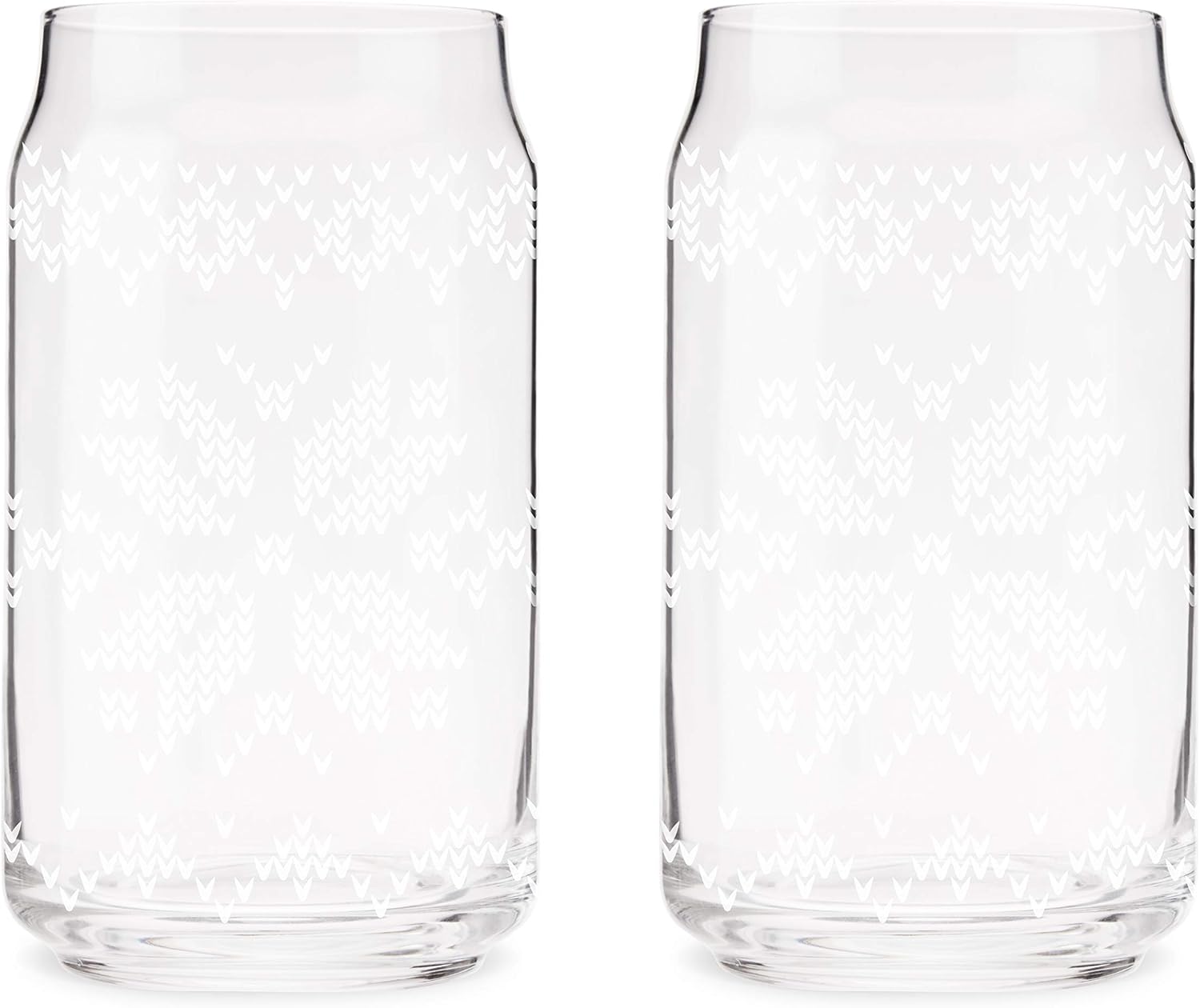 Amazon.com | Foster & Rye Nordic Knit Pint Set Beer Glasses, 16 oz ...