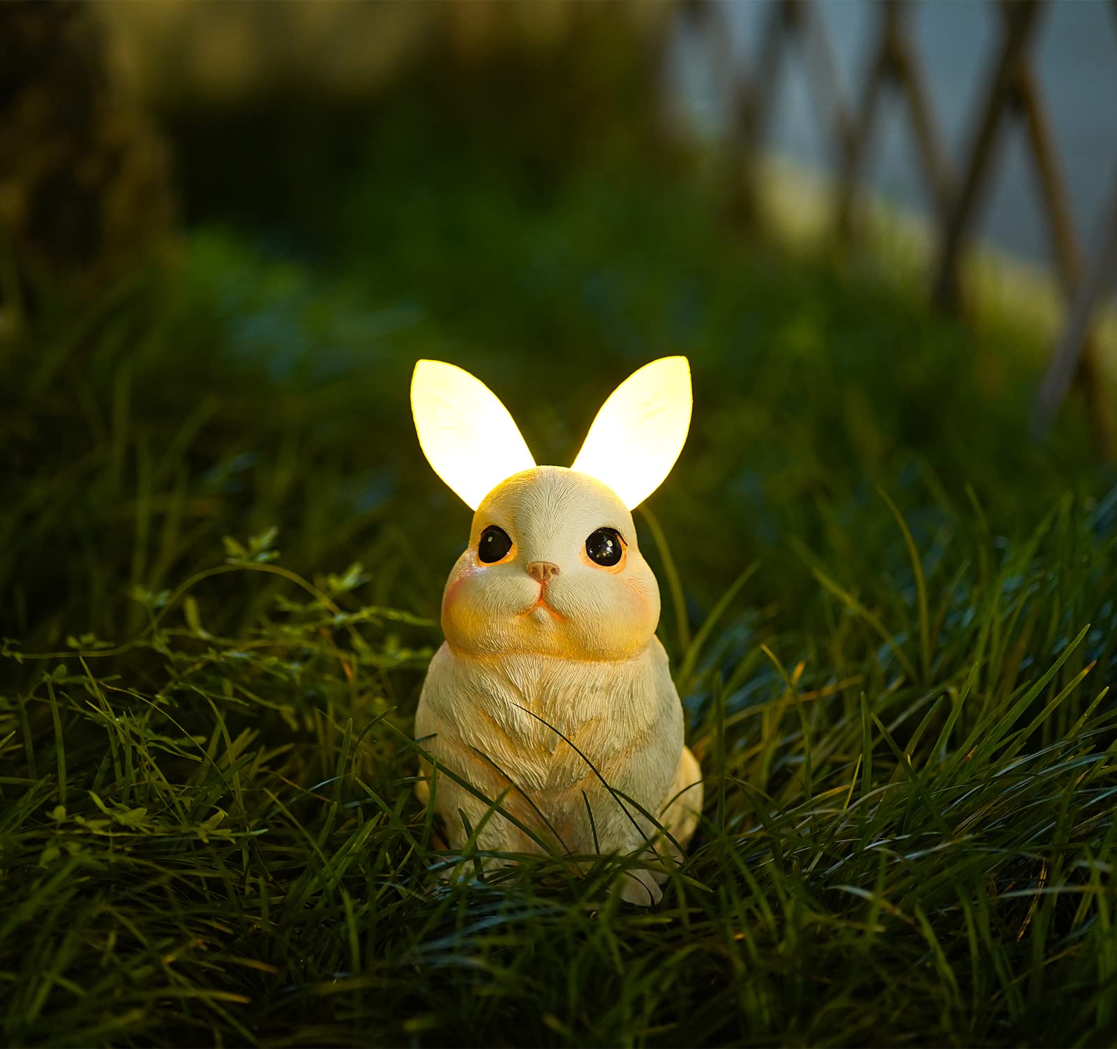 Pohabery Solar Bunny Garden Statue Garden Rabbit Statue with Solar ...