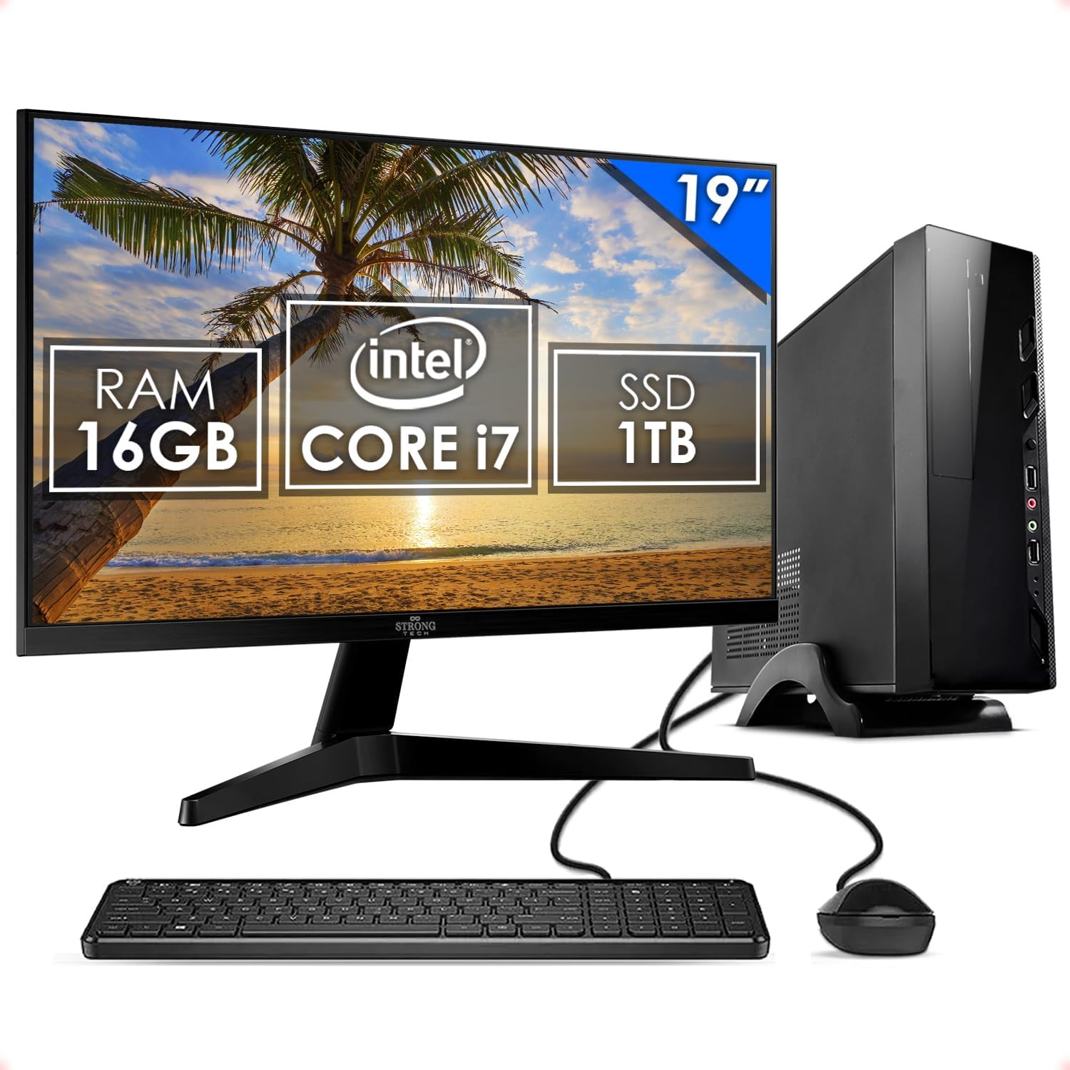 Computador Completo Intel Core i7 16GB SSD 480GB Monitor 21,5" 4 ...