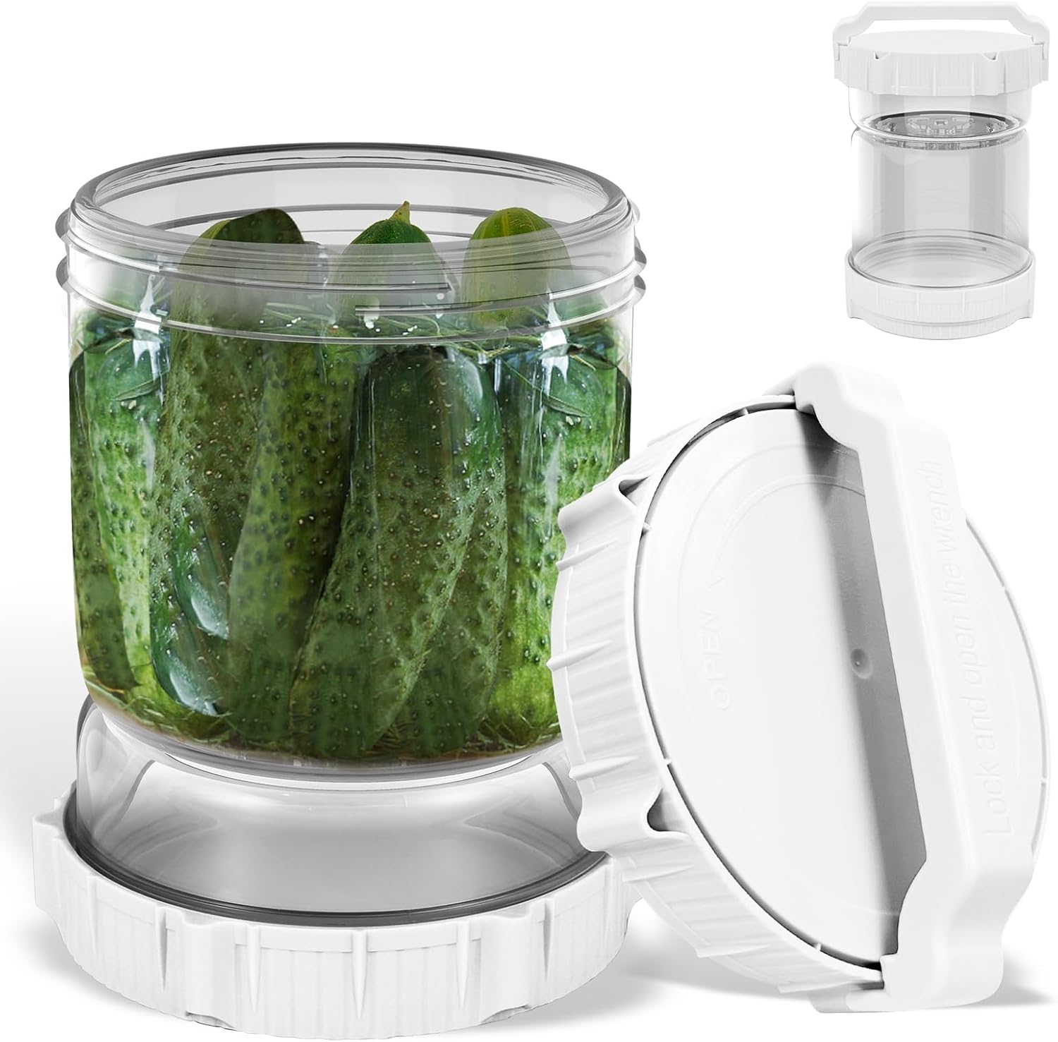 Amazon.com: Loyala Pickle Jar with Strainer Flip, 50oz Pickle Jars ...