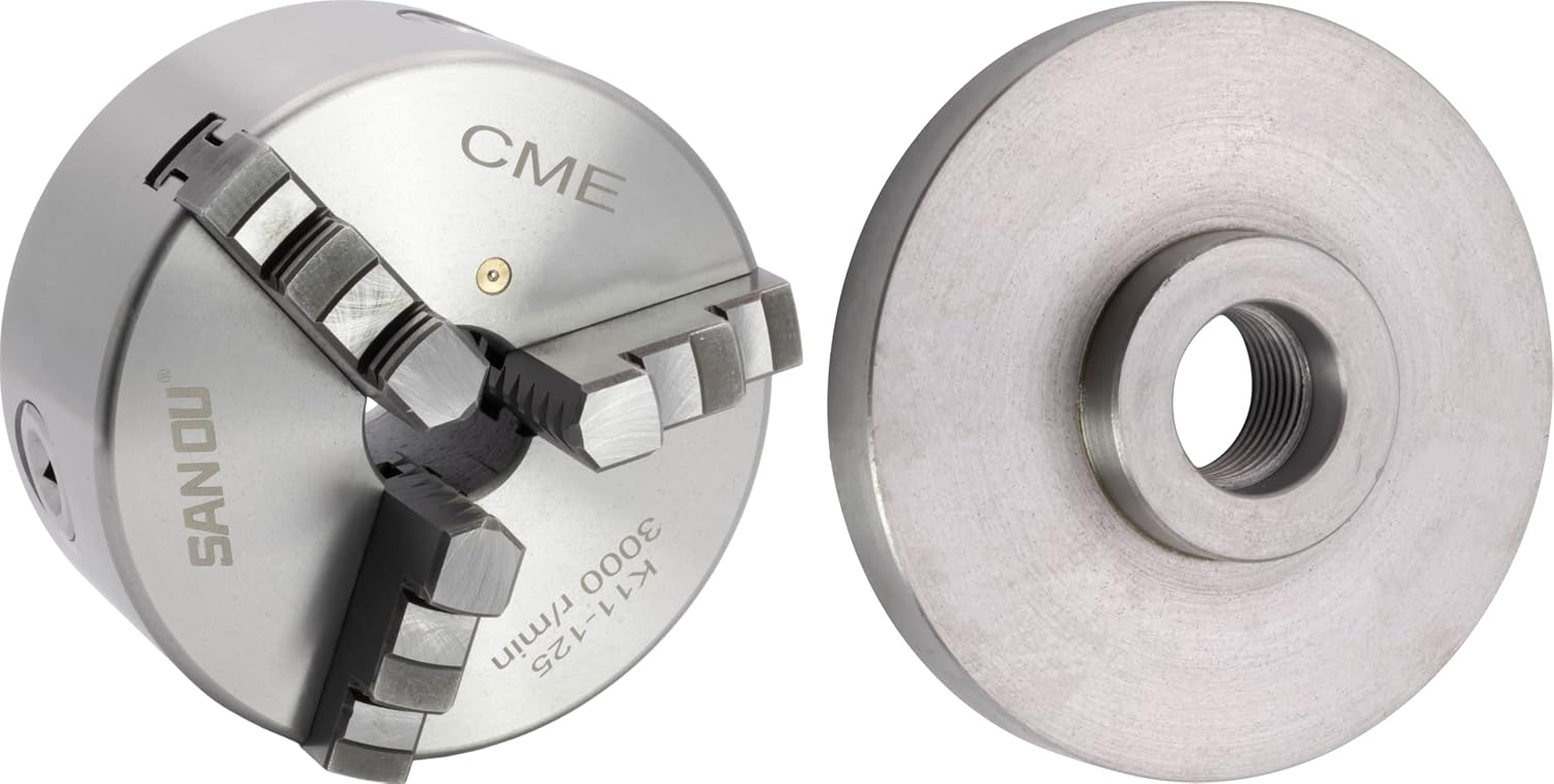 CME 6" 3-Jaw Self-Centering (Scroll) Lathe Chuck with 1 1/2"-8 Threaded ...