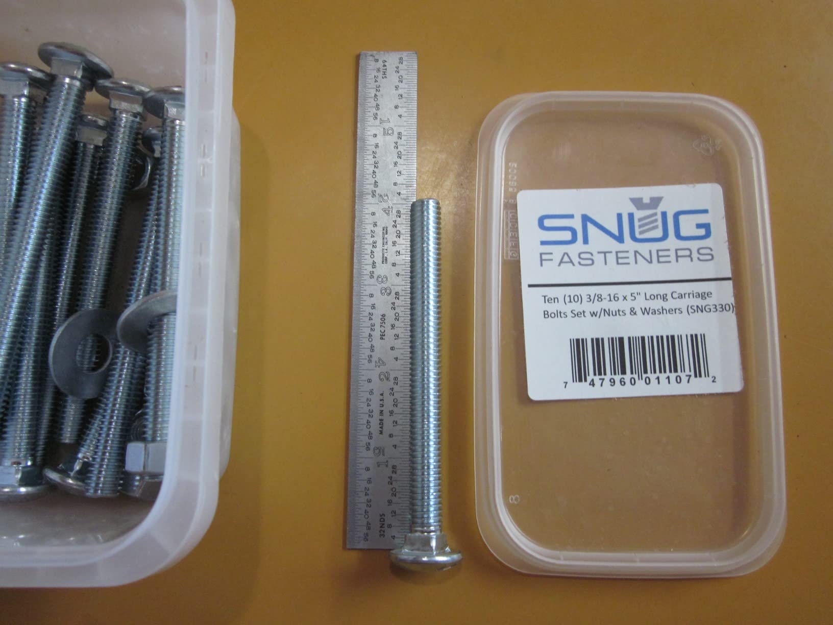Amazon.com: SNUG Fasteners (SNG330) Ten (10) 3/8-16 x 5 Long Carriage ...