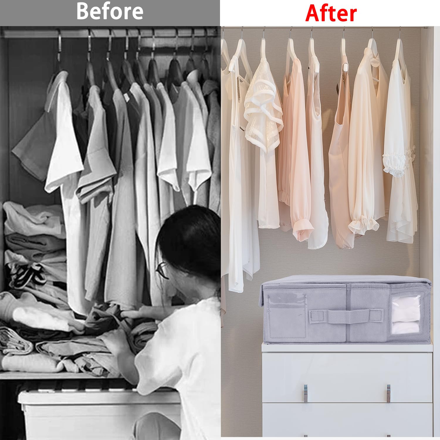 Snapklik.com : 2 Pack Under Bed Storage Organiser, Bed Sheet And Closet ...