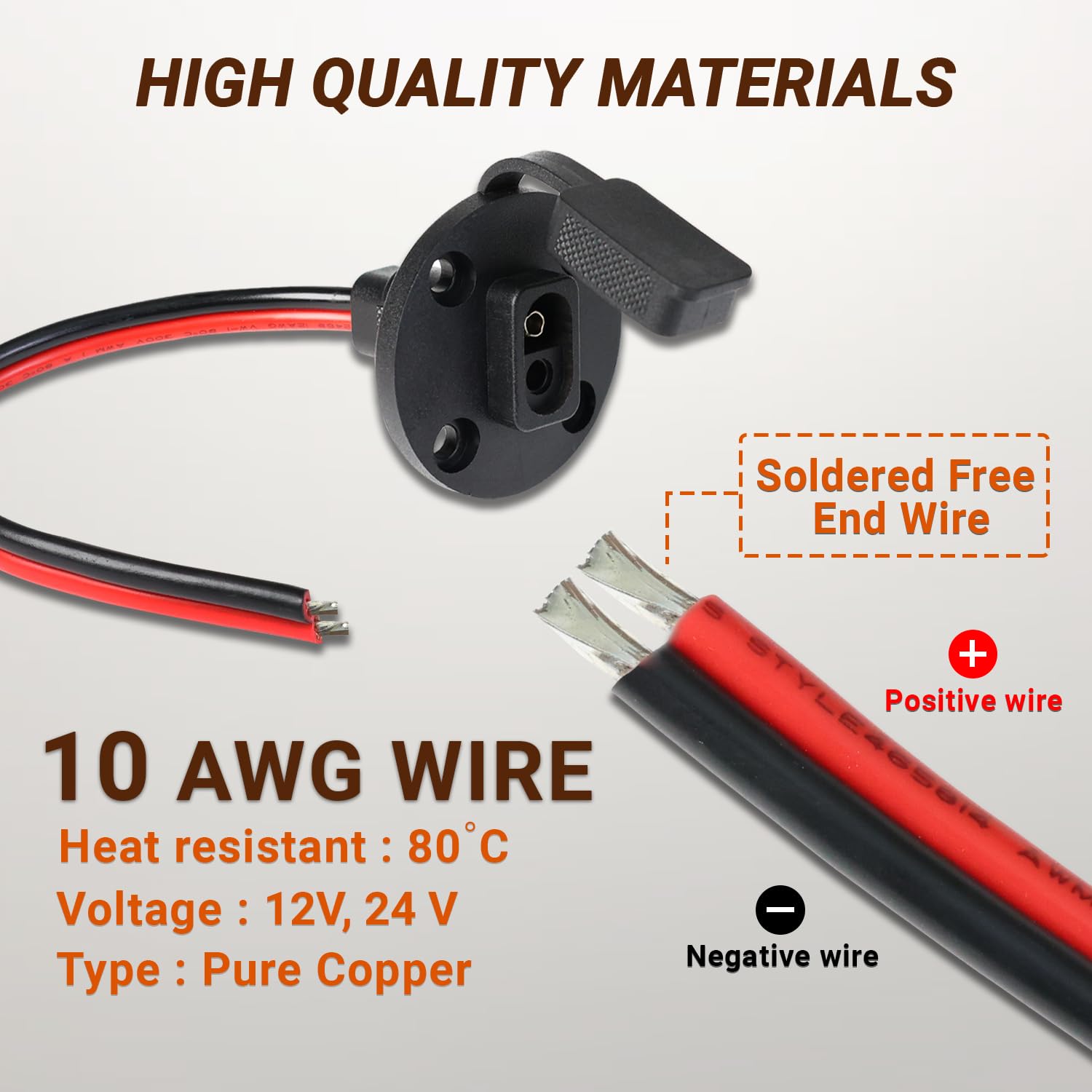 Snapklik.com : TMH 60cm (2 FT) 10 AWG SAE Socket Sidewall Port, Solar ...