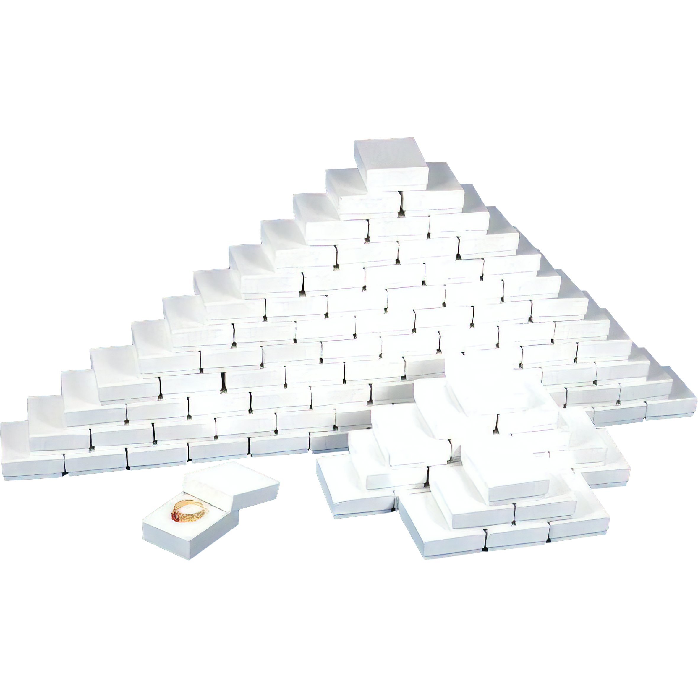 Amazon.com: 100 White Swirl Cotton Charm Jewelry Boxes Gift Display 2 1 ...