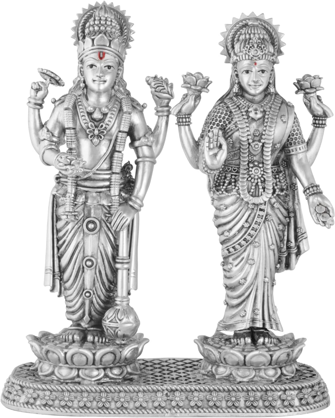 Amazon.com: PRD CARATCAFE Silver 925 Vishnu Laxmi Idol Statue, 44+ GMS ...