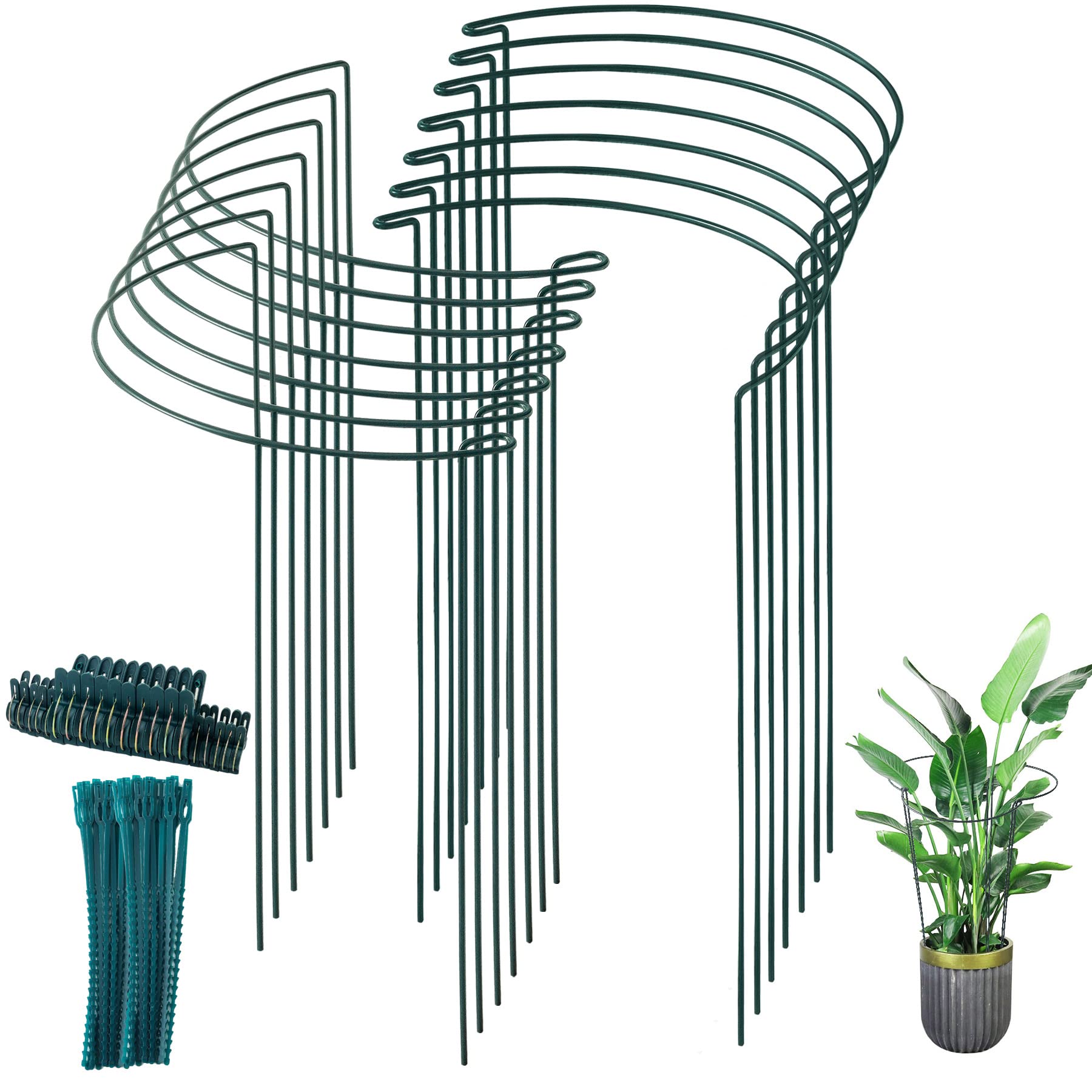 Howise 14 Pack Tall Plant Support Stakes, 10" Wide x 24" High Metal ...