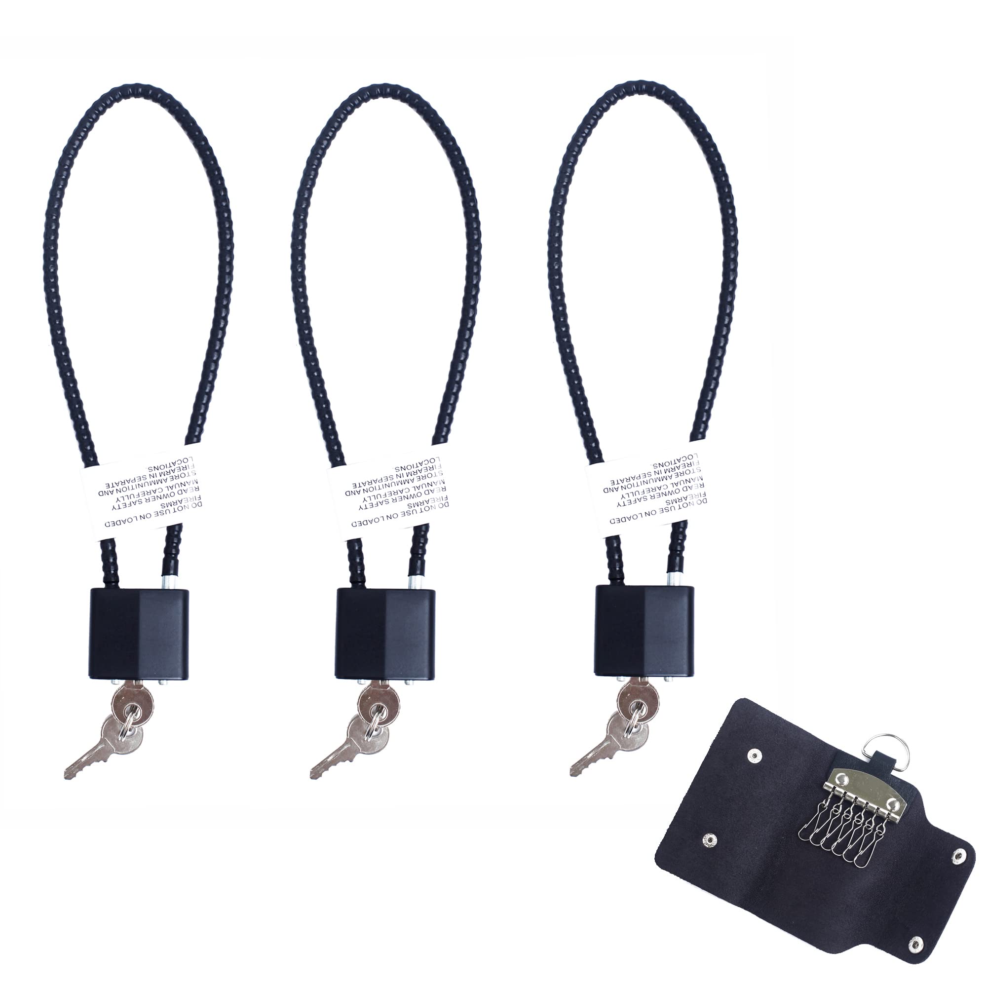 15 Inch Lock, Trigger Lock 3 Pack, Cable Gun Lock for Firearm Locking ...