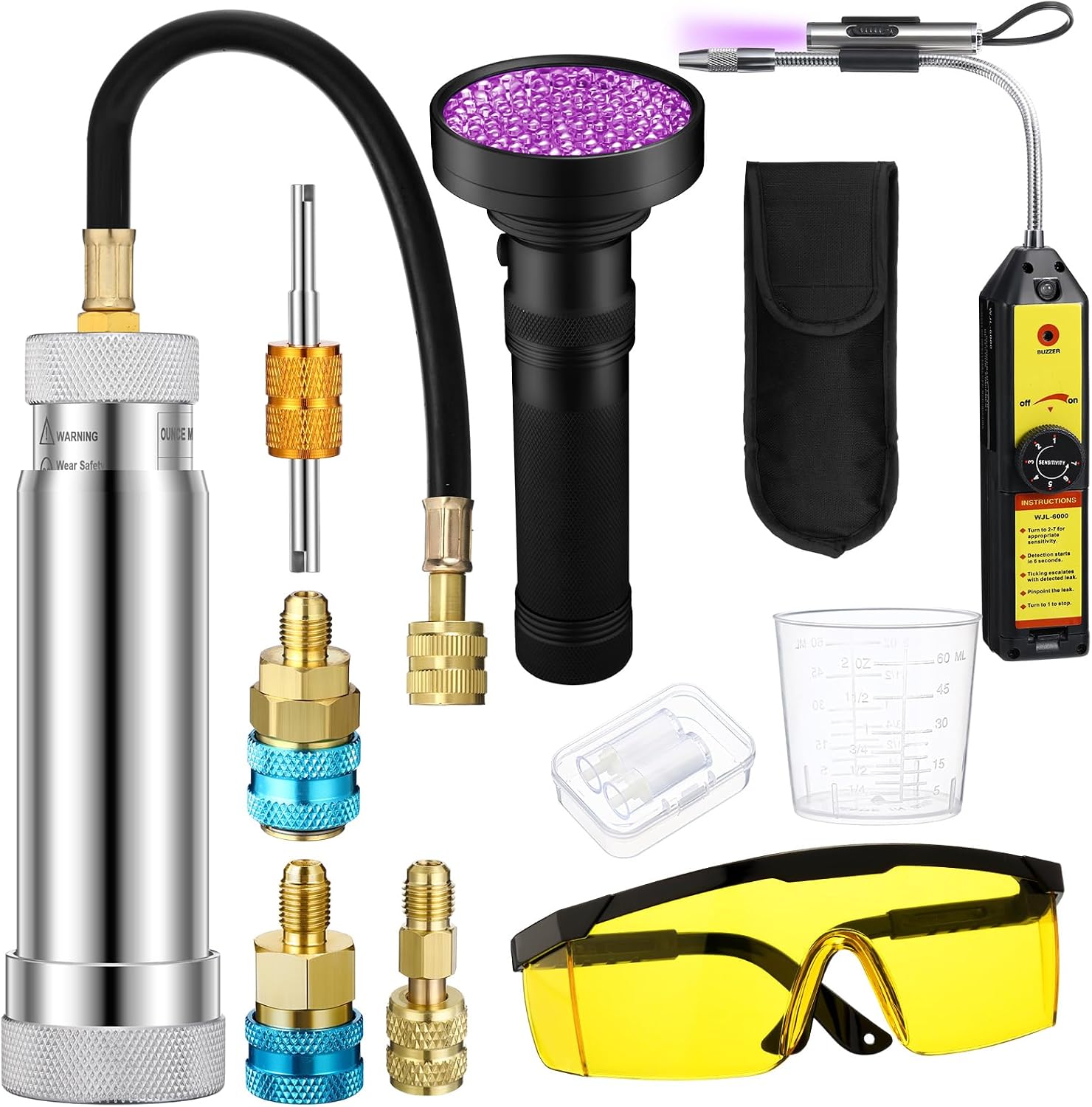 Amazon.com: Tellegloww AC Leak Detector Kit, R1234yf R134a R410a AC Oil ...