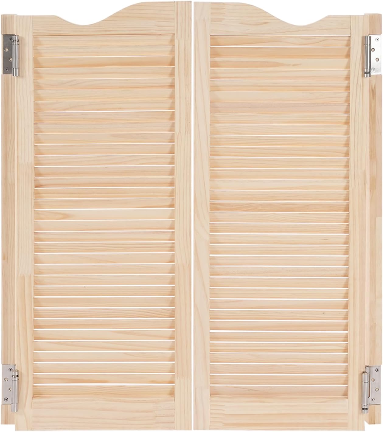Solid Wood Swinging Saloon Doors, Louvered Cafe Swing Door, Double Half ...