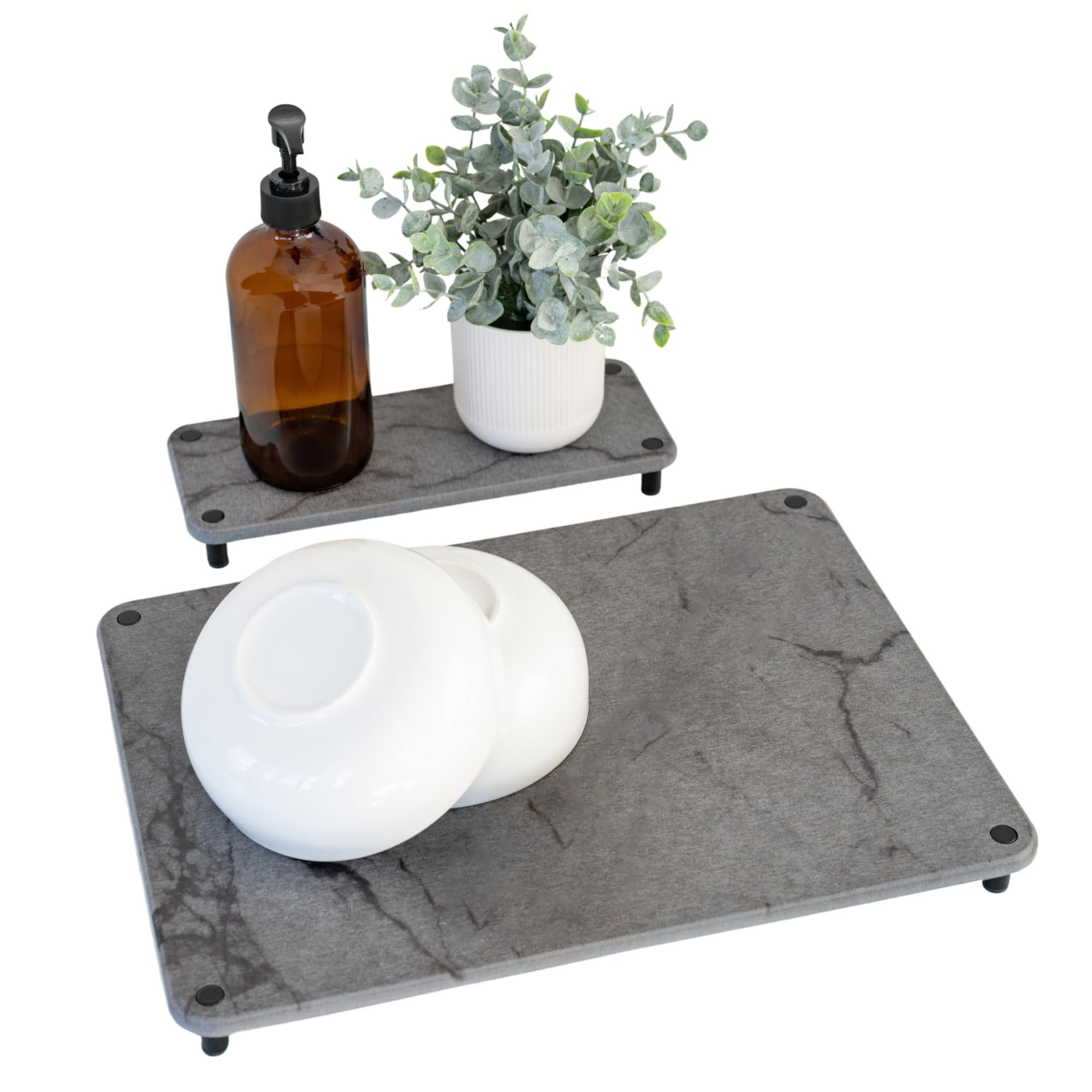 Amazon.com: Stone Drying Mat for Kitchen Counter w/ Stone Drying Tray ...