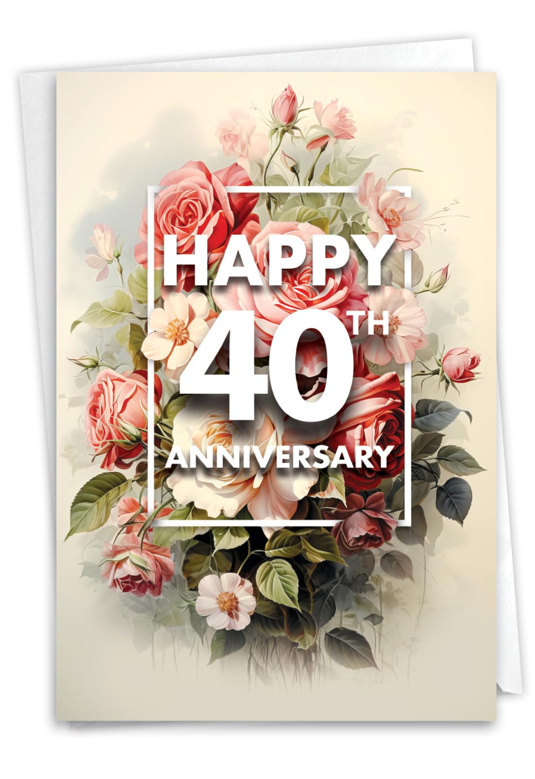 Amazon.com : NobleWorks 40th Anniversary Milestone Greeting Card with 5 ...