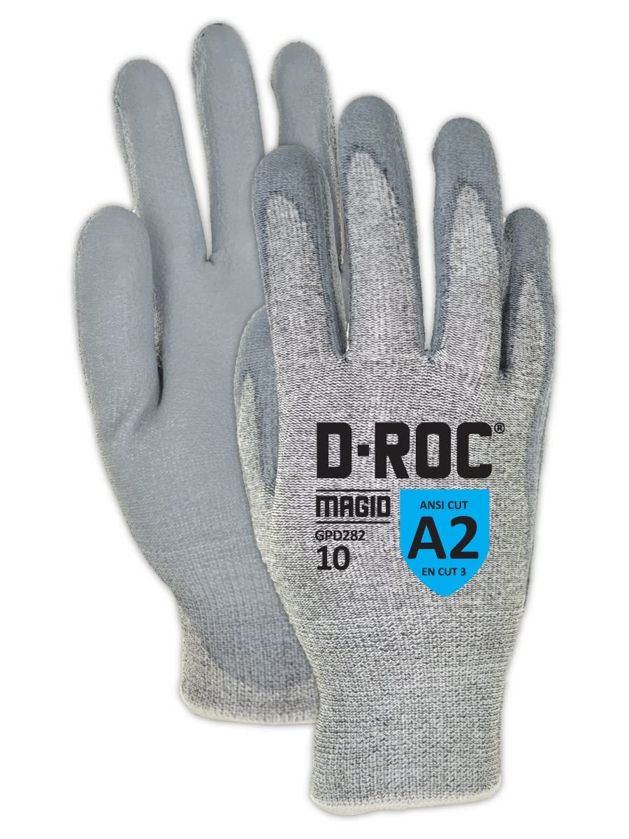 MAGID Guantes de trabajo Dry Grip Level A2 resistentes a los cortes, 12 ...