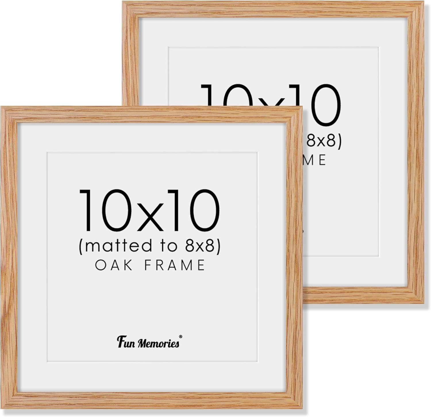 Amazon.com - Solid Oak 10”x10” Picture Frame Matted to 8”x8”, 10x10 ...