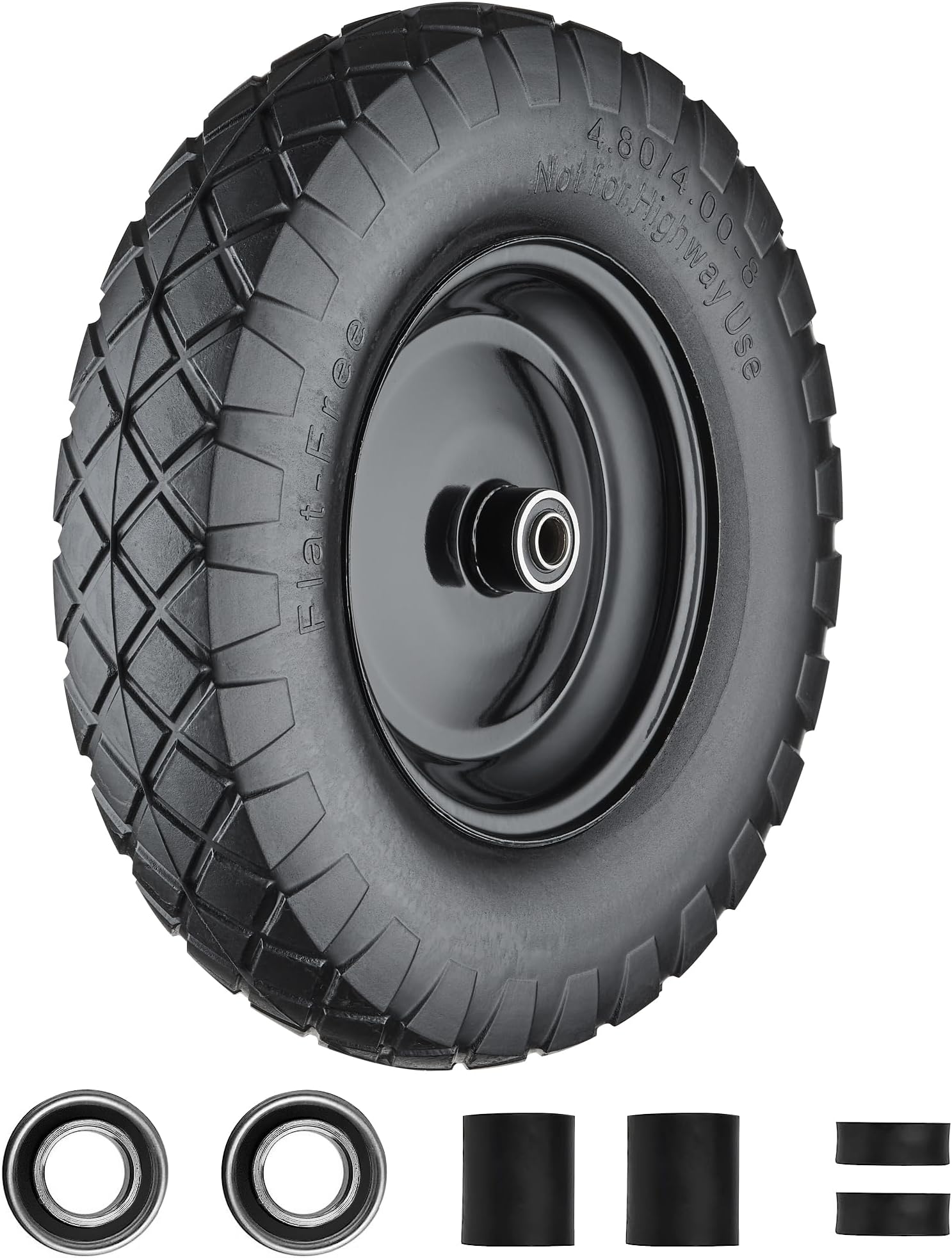 Amazon.com: Universal Fit Wheelbarrow Tire and Wheel Flat Free ...