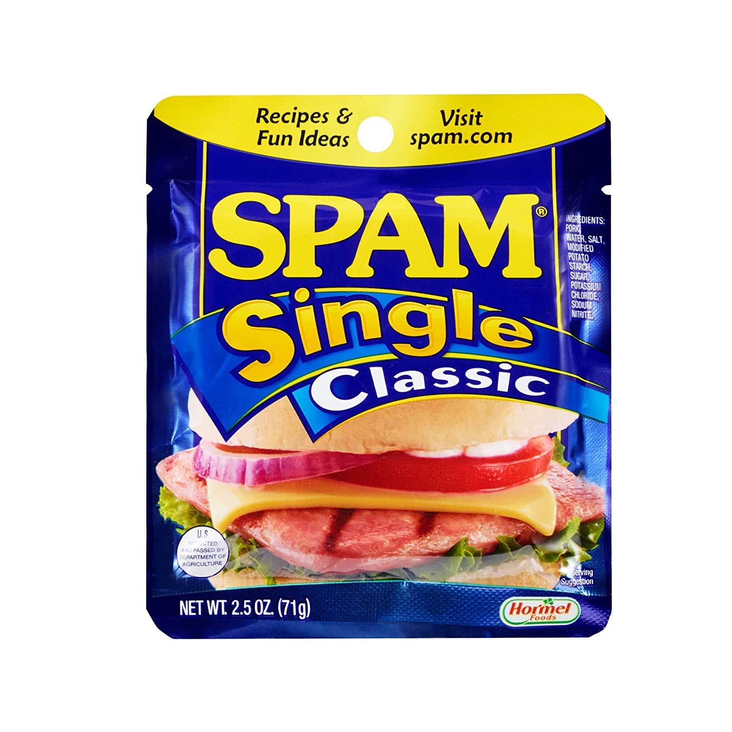 Amazon.com : Spam Single Classic, 2.5 Ounce Pouch (Pack of 24 ...